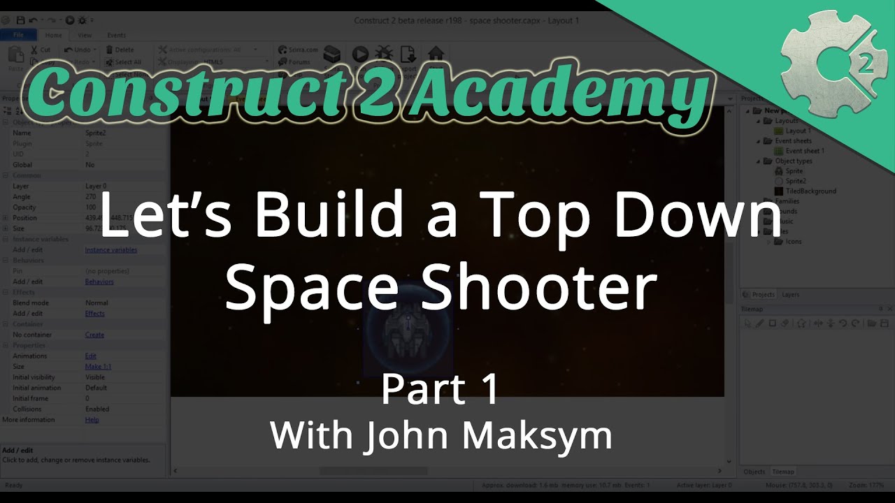 Let's Build a Top Down Space Shooter Part 1 - with John Maksym - YouTube