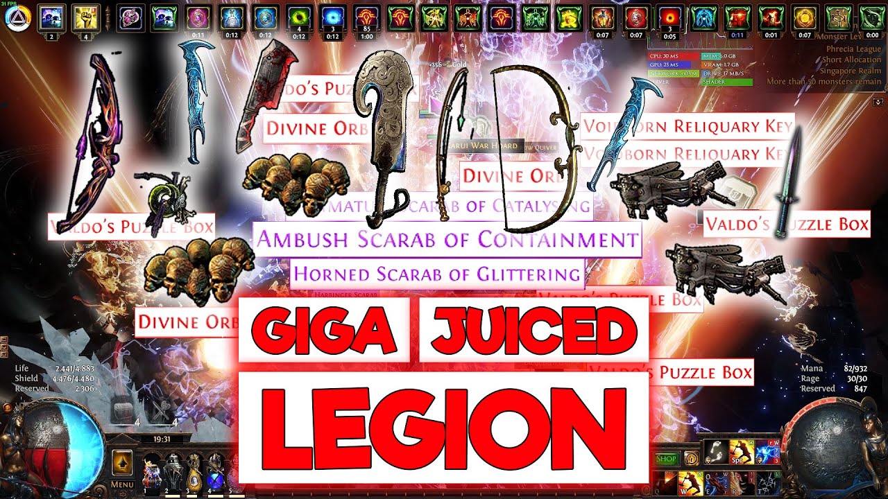 GIGA JUICED 200% MAP EFFECT +8 RARE MONSTER MODS 300% RARITY LEGION ...