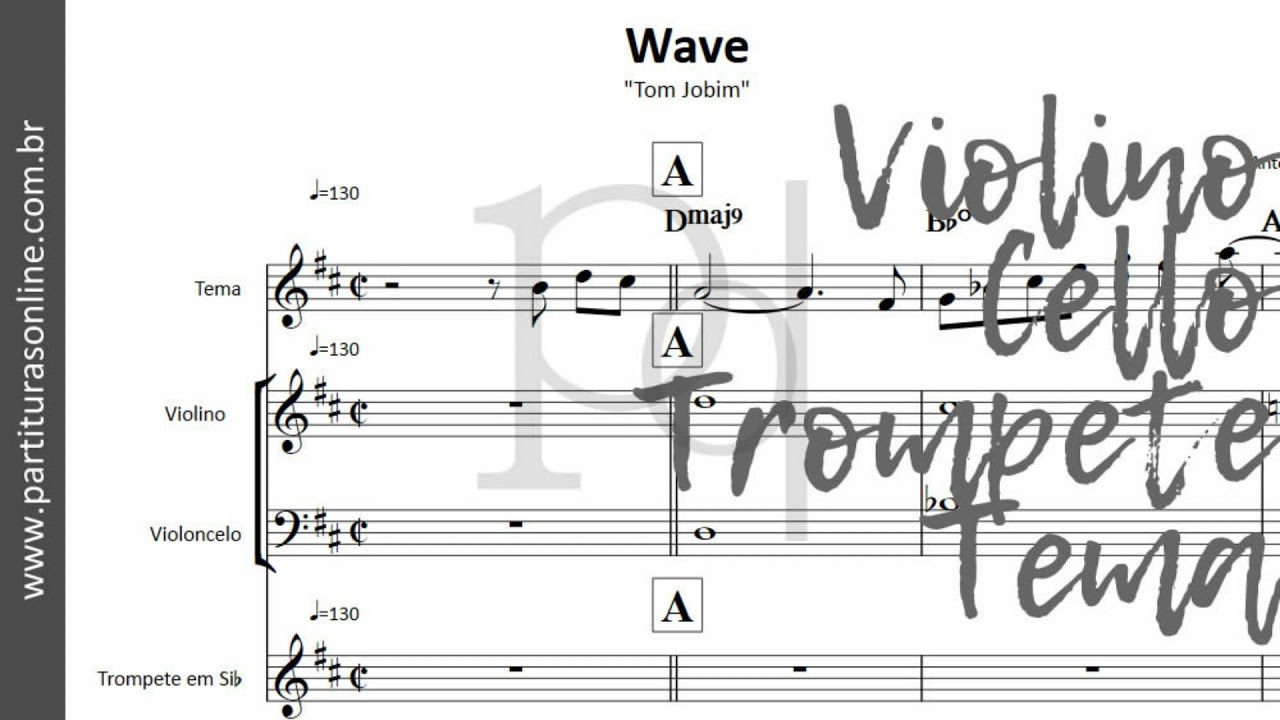 Wave ♪ Tom Jobim | Partitura para Quarteto - YouTube