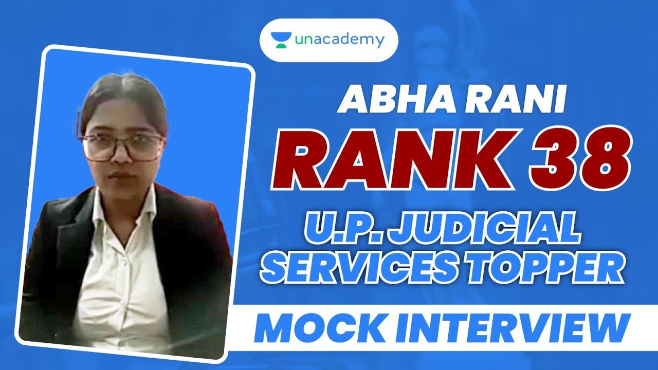 ABHA RANI | RANK 38 | U.P JUDICIAL SERVICES TOPPER | MOCK INTERVIEW # ...