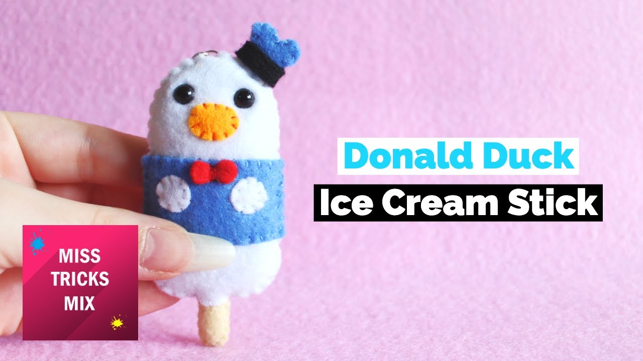 Donald Duck Felt Ice Cream Stick - YouTube