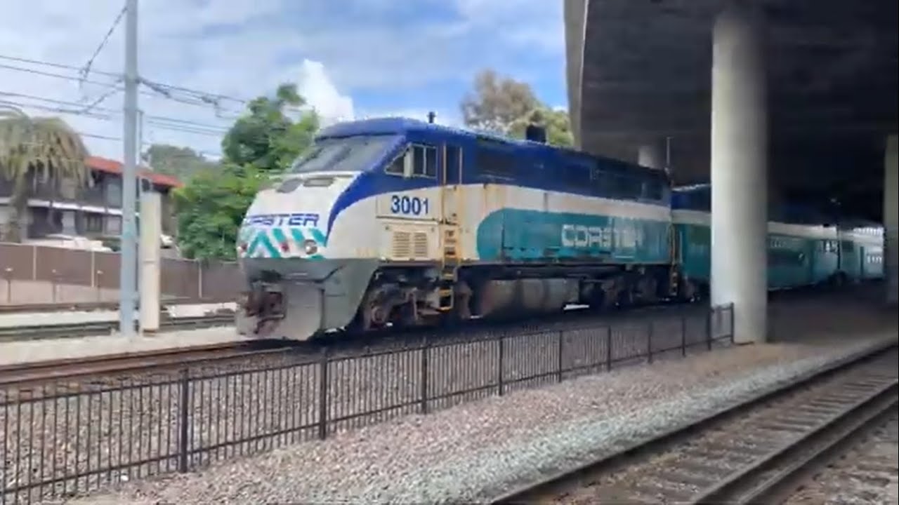 NCTD Coaster cab car 2308 w/ F59PHI 3001 pushing south via Old Town ...