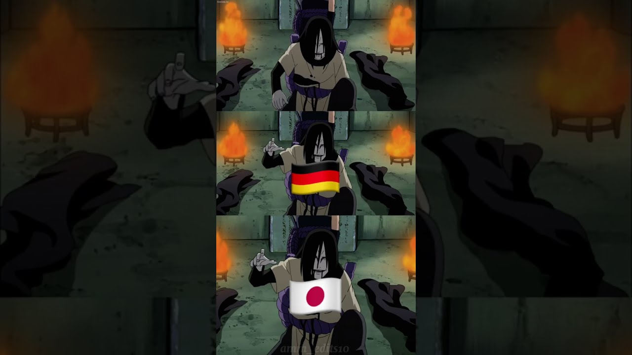 Orochimaru Says Reanimation Jutsu English Vs German Vs Japanese Dub ...