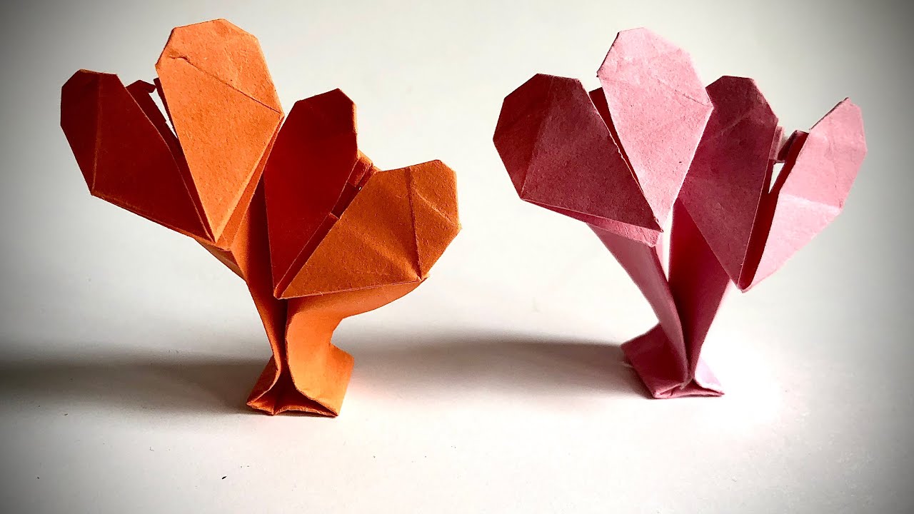 3D paper love tree | How to make an easy heart tree - YouTube