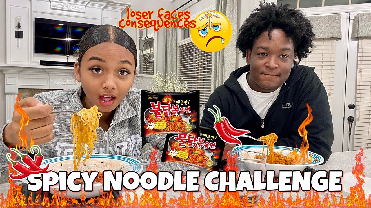 Spicy Noodle Challenge *loser faces consequences* | LexiVee03 - YouTube
