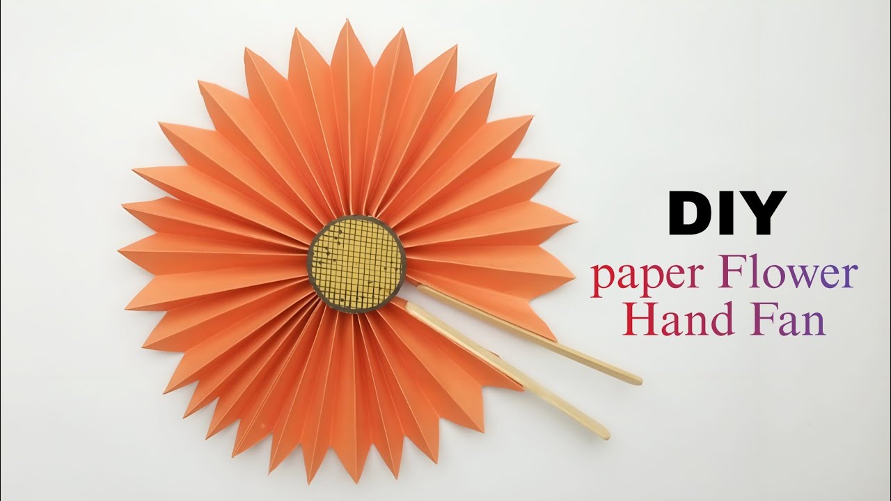 HOW TO MAKE PAPER FLOWER HAND FAN / Paper fan making / How to Make ...