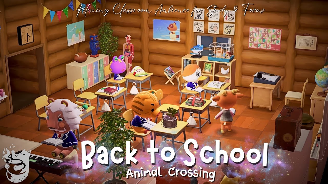 Back to School in Animal Crossing 🎶 | Relaxing Classroom Ambience for ...