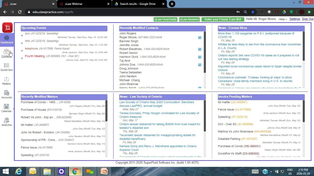 uLaw Webinar - 29th May 2020 "Timesheets in uLaw" - YouTube