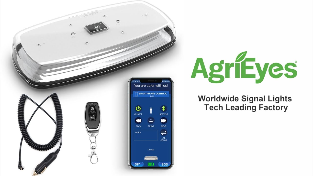 Agrieyes APP Control Mini Strobe Light Bar Rechargeable, Magnetic LED ...