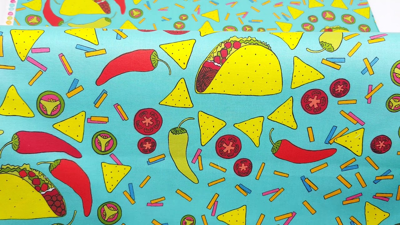 turquoise taco fabric by Alexander Henry - YouTube