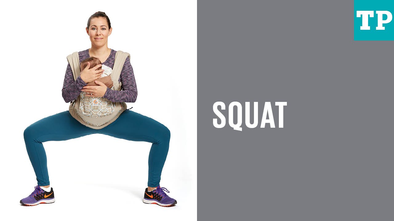 Squat and hip rotation | Baby carrier workout - YouTube