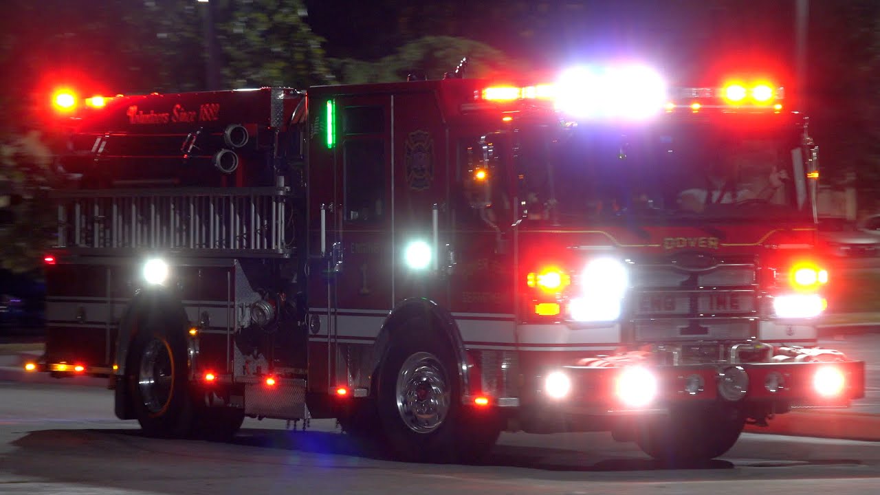Dover Fire Department Engine 1 & Ladder 1 Responding - YouTube