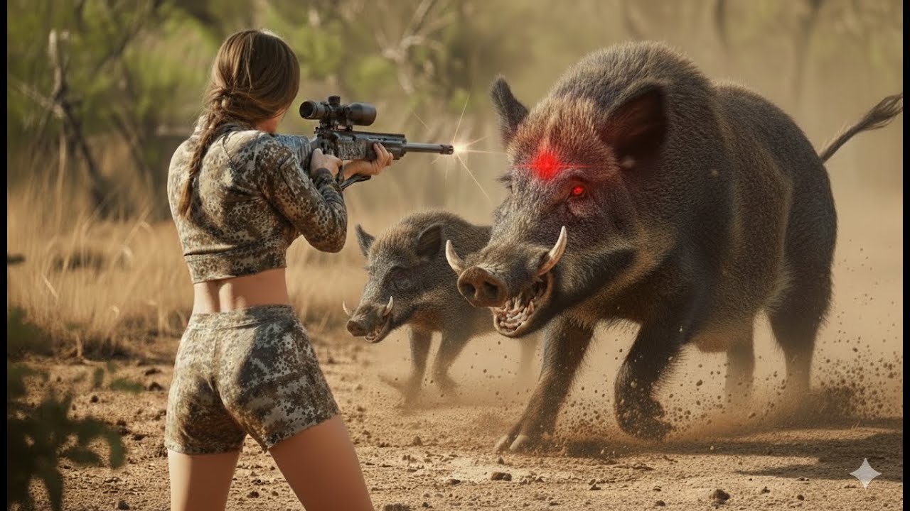 INSANE! Hunters Take Down a Giant Wild Boar Herd on the Hillside ...