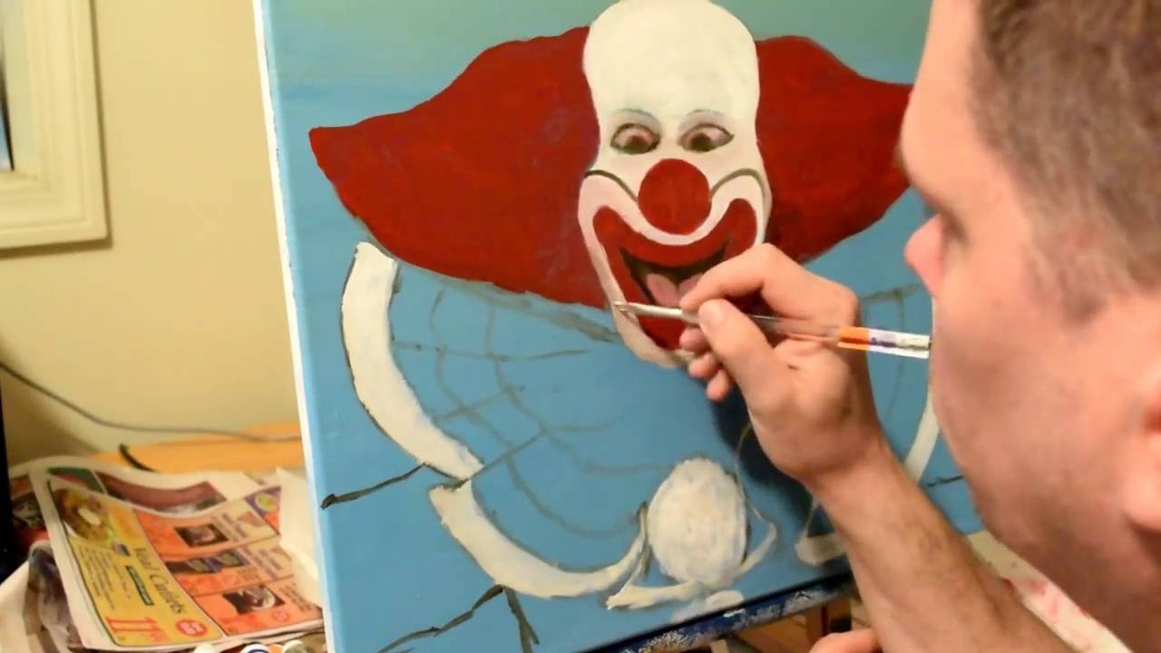 Bozo the Clown! (painted in oil paints) - YouTube