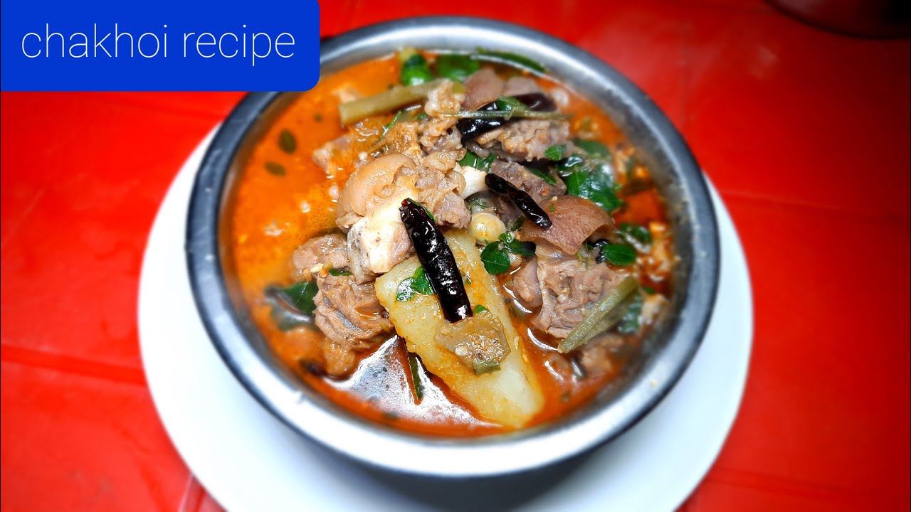 Triprasa traditional food chakhoi || CHAKHWI recipe || pork chakhoi ...