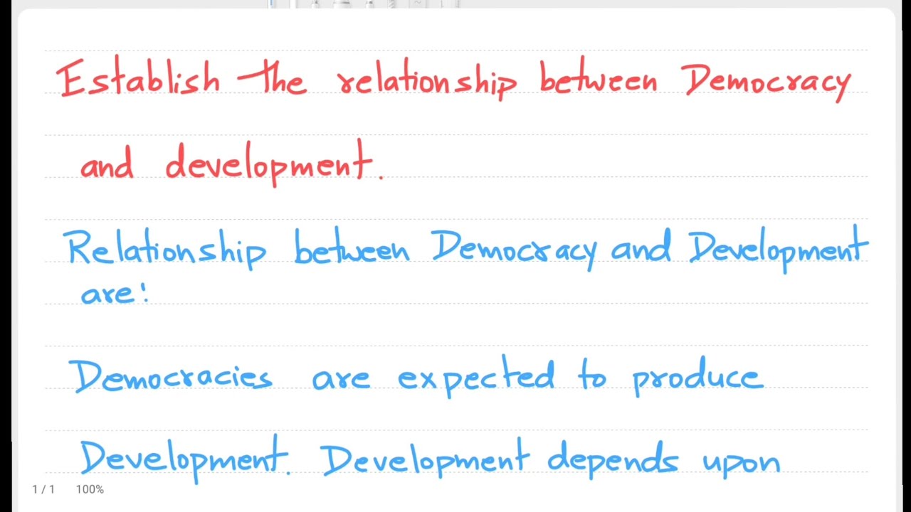 Establish the relationship between democracy and development - YouTube