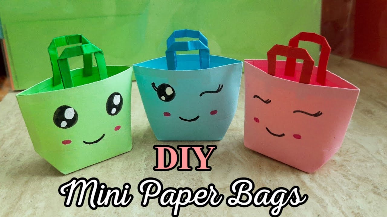 DIY Mini Gift Bags | DIY Mini Paper Bags with Handles | Origami Paper ...