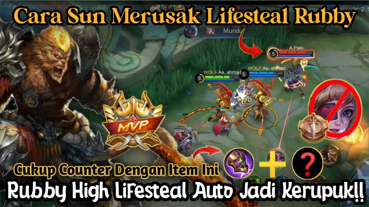 CARA SUN MERUSAK LIFESTEAL RUBY | SUN VS RUBY | CARA MAIN SUN EXP LANE | MLBB. - YouTube
