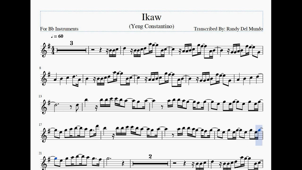 Ikaw by Yeng Constantino - Clarinet / Trumpet / Bb Instruments_Music ...
