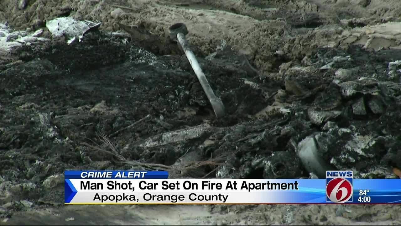 Man shot, car set on fire at apartment - YouTube