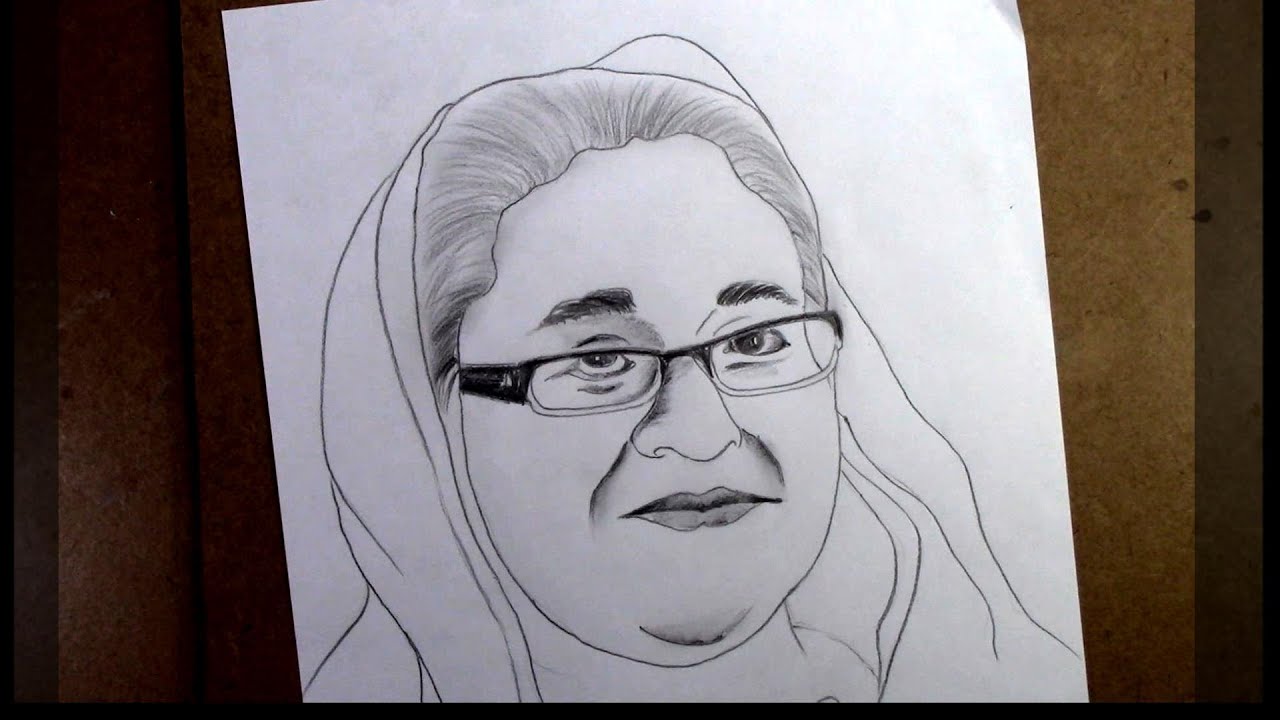 প্রধানমন্ত্রী শেখ হাসিনার ছবি আঁকার সহজ উপায়How to draw of Sheikh ...