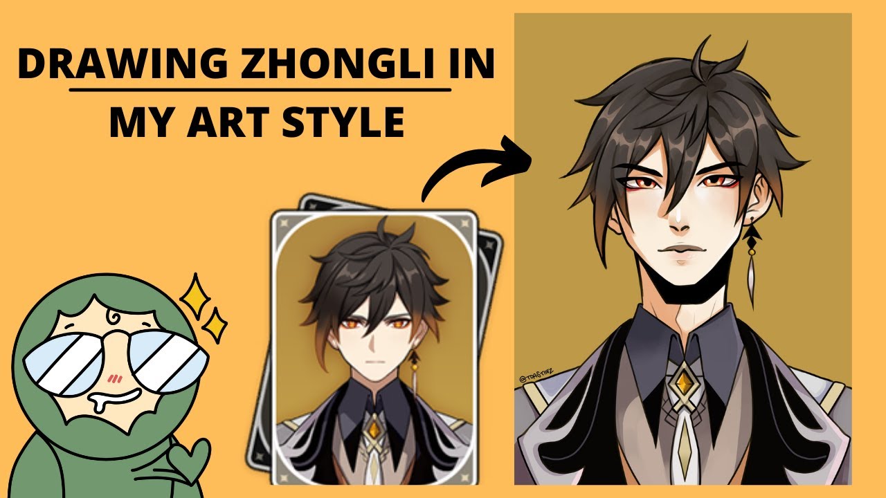 Drawing Zhongli cause I'm a simp :) | Draw with me!! [medibang] - YouTube