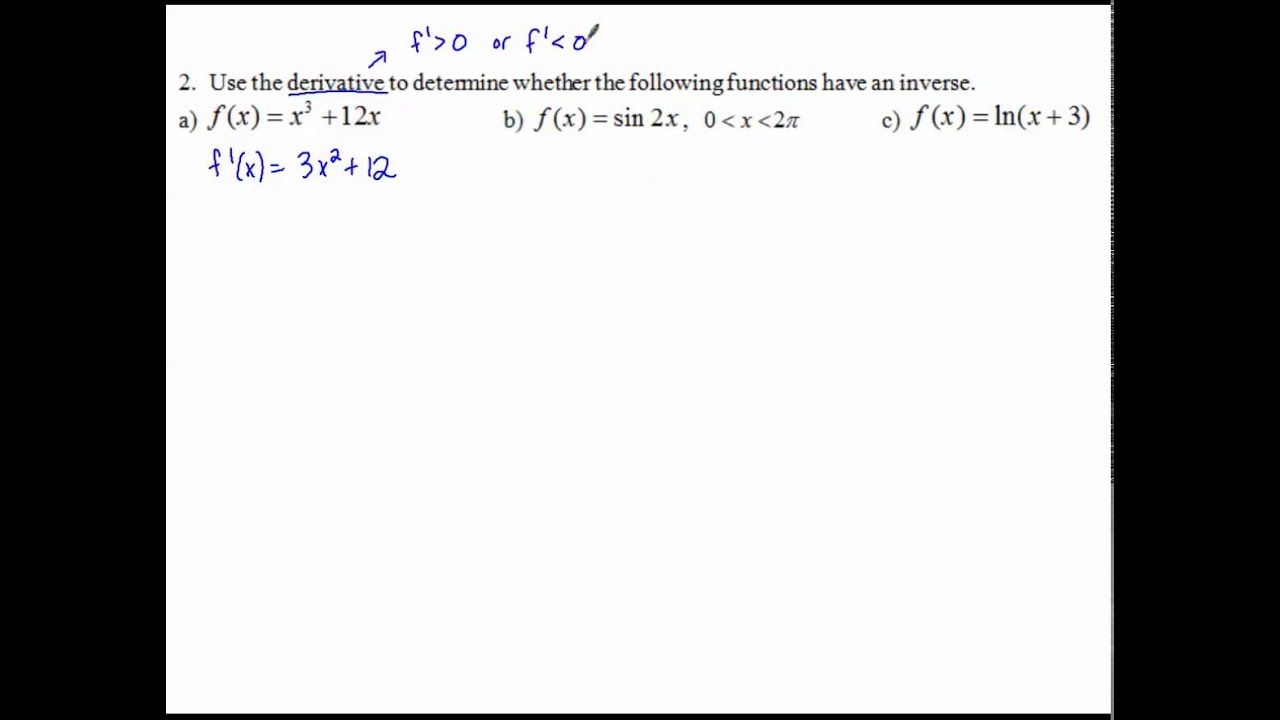 Inverse Functions Review - YouTube
