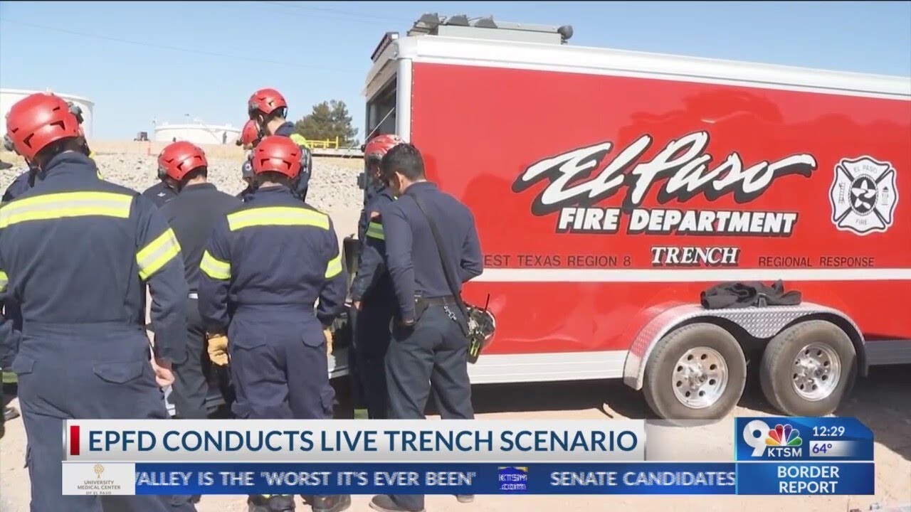 El Paso Fire Department conducts live trench scenario - YouTube