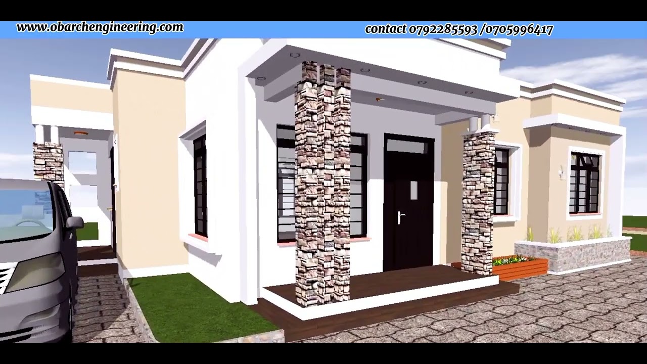 3 bedroom hidden roof design - YouTube