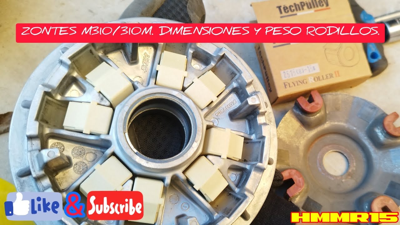 Zontes M310/310M Rodillos TECHPULLEY, dimensiones, peso y más!! Rollers ...