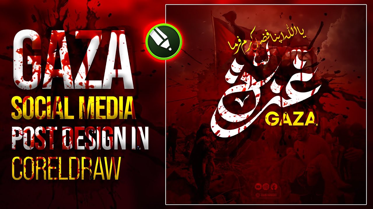Gaza Social media post design in CorelDRAW - YouTube