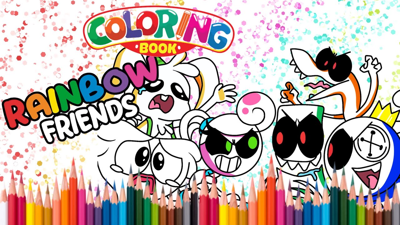 drawing & coloring roblox rainbow friends, coloring book pages. - YouTube