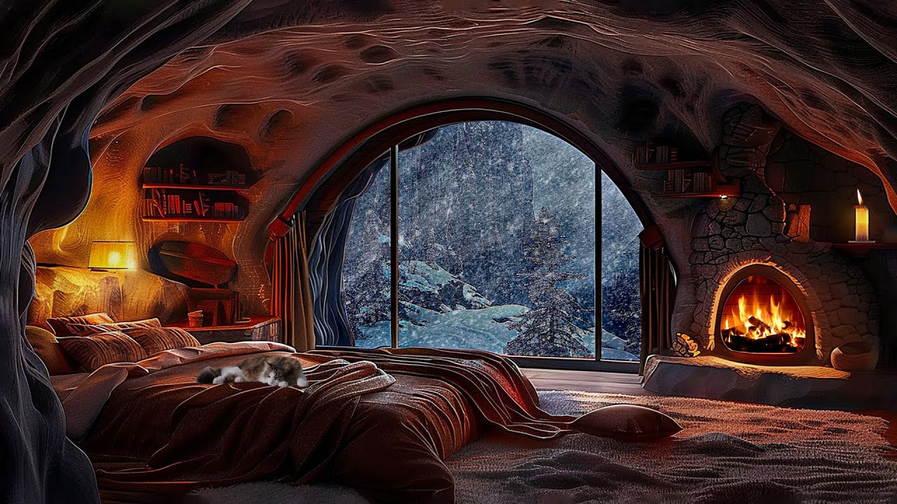 Arctic Refuge Cozy Cave Cabin with Fireplace, Surrounded by Tranquil ...