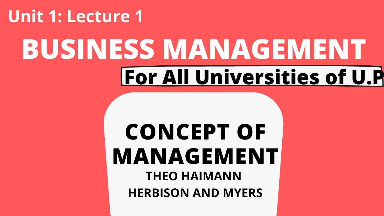 Lecture 1 on business management || principles of business management ...