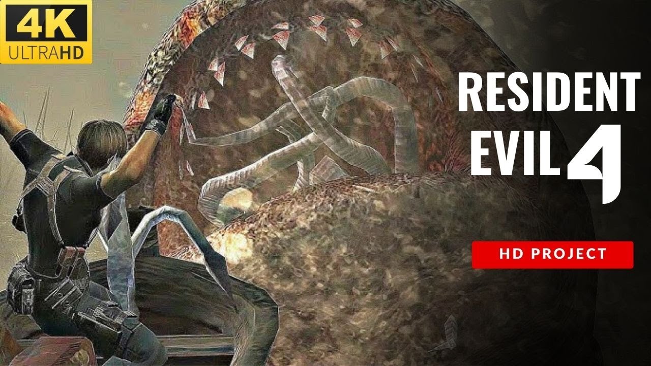 Leon vs Del Lago (Giant Lake Fish Monster) Boss Fight - RE4 HD Project ...