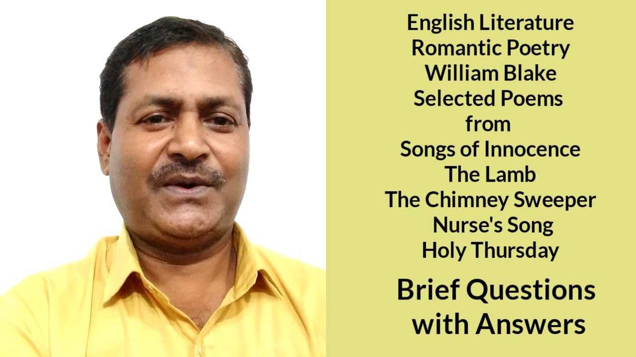 English Romantic Poetry William Blake Poems The Lamb The Chimney ...