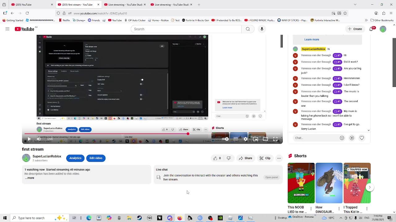 first stream - YouTube