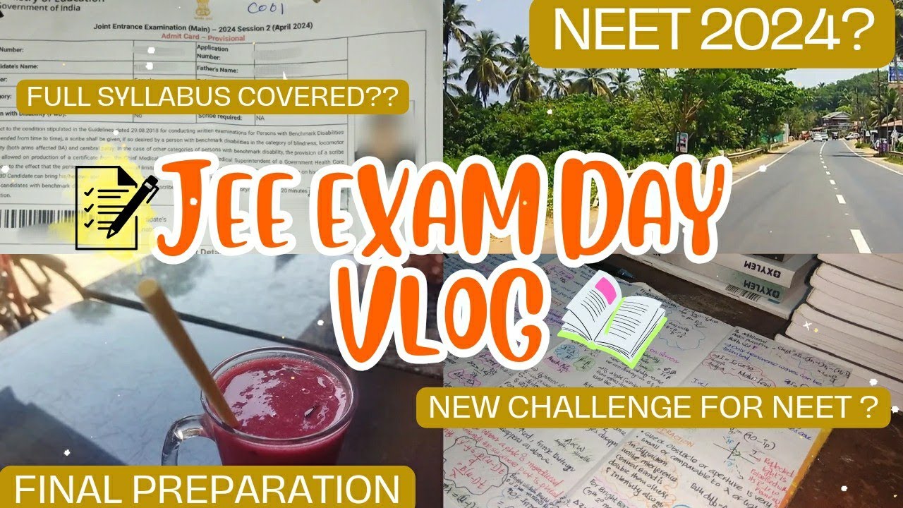 JEE EXAM DAY VLOG📝EXAM DAY IN MY LIFE📚NEET ASPIRANT DAILY VLOGS 🩺 ️JEE ...