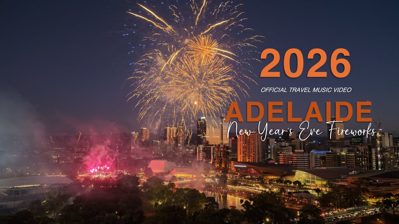 Adelaide New Year’s Eve Fireworks 2026 | 4K Aerial Drone Footage of ...