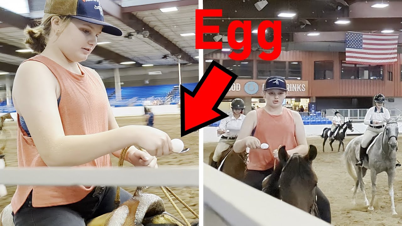 RIDING A HORSE While Holding An EGG On A SPOON! (4K) - Fun Arabian ...