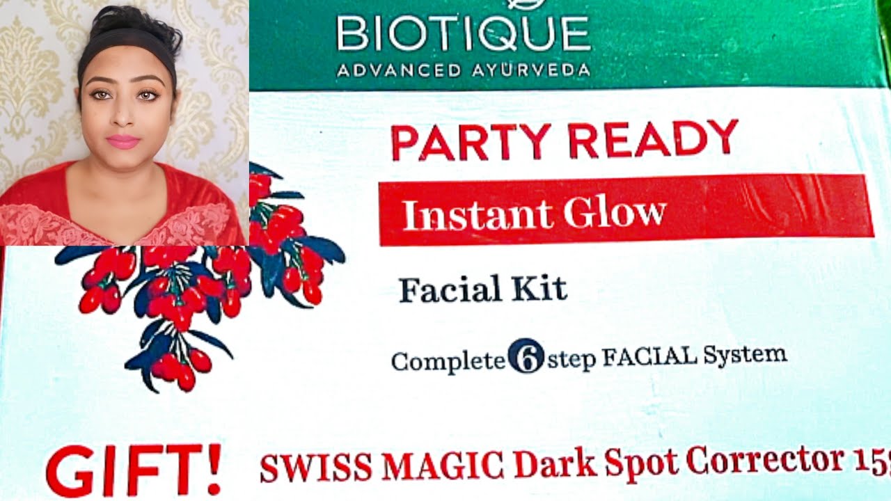 Biotique party ready Instant glow facial kit with swiss magic dark spot ...