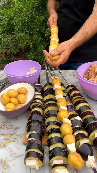 Шашлык из баклажанов! - YouTube