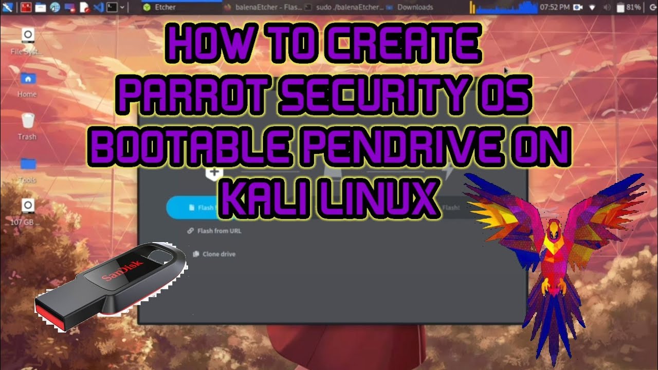 How To Create Bootable Pendrive On Kali Linux 2021.4 || Using Balena ...