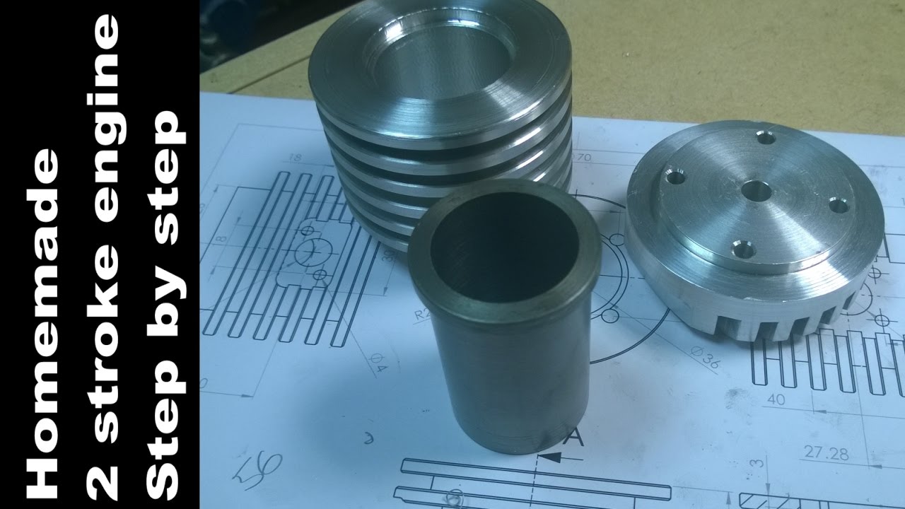 Homemade 2 stroke engine step by step - Part 8 + 9 - YouTube