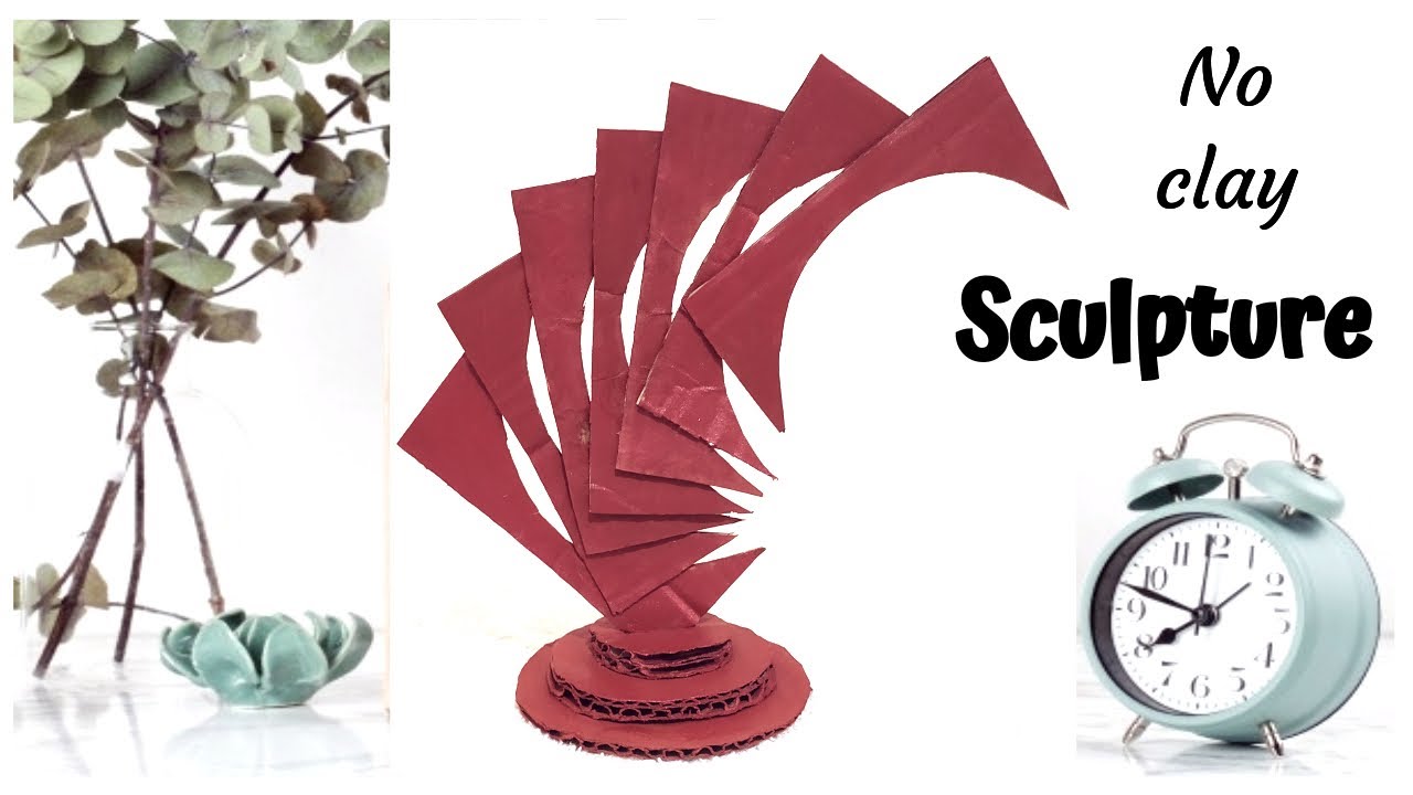 Unique Sculpture / Recycle / DIY Cardboard / 5 Minutes craft - YouTube