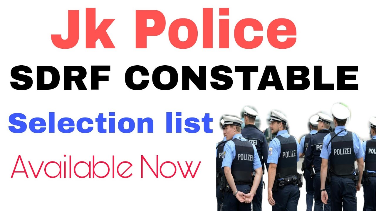 JKP SDRF CONSTABLE SELECTION LIST - YouTube