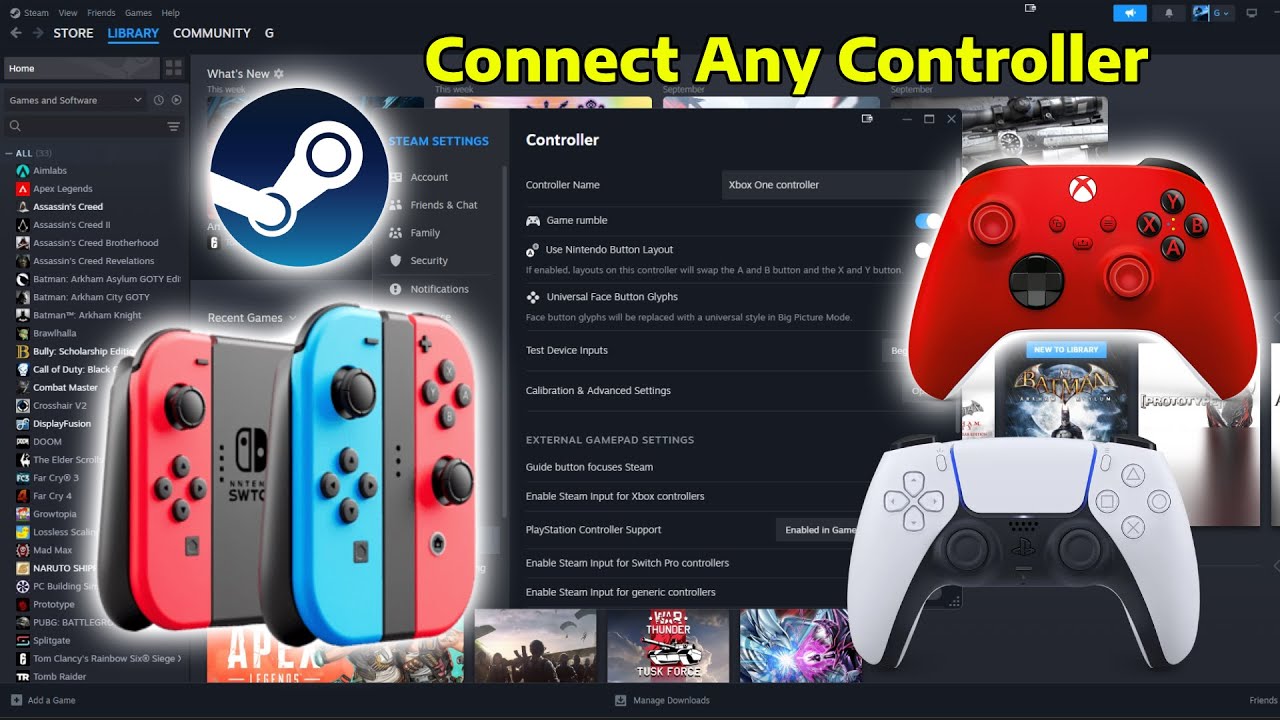 How To Connect Any Controller to Steam (Xbox, PlayStation, Switch PS4 ...