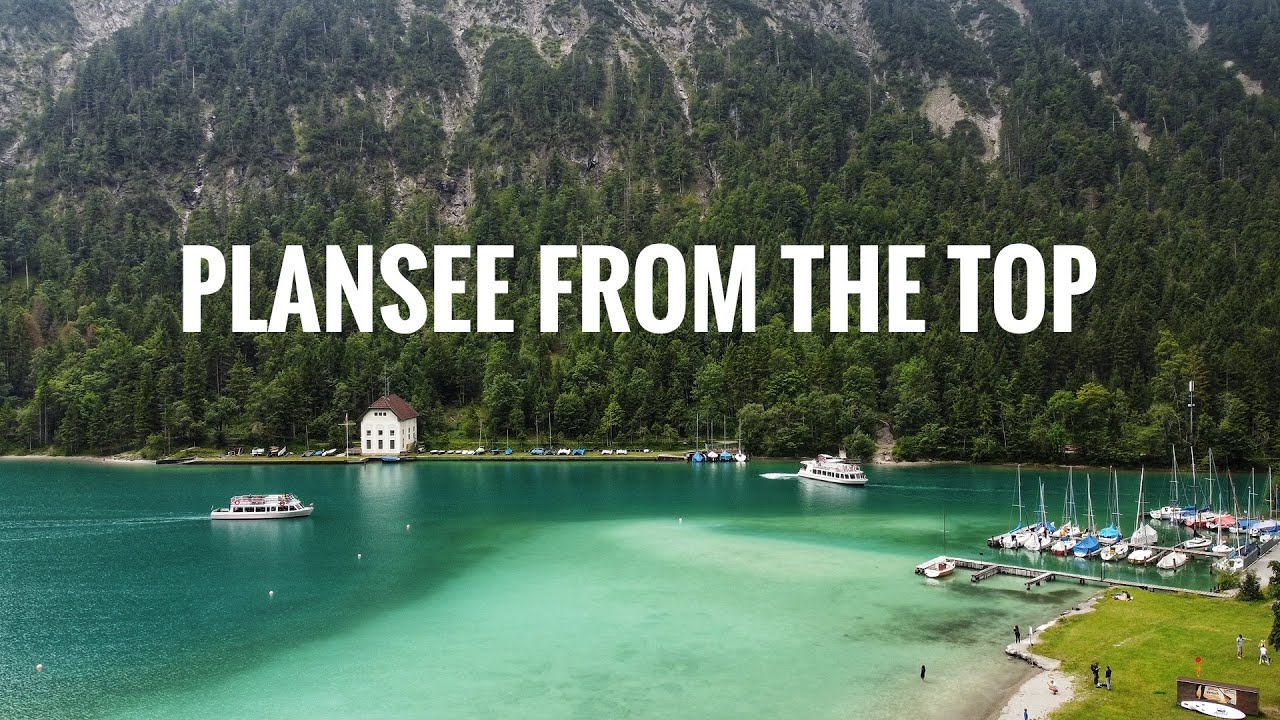 Plansee from the drone. Beaches, swimming places. - YouTube