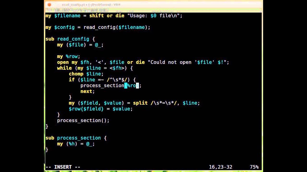 Beginner Perl Maven tutorial: 13.8 - Processing config file - YouTube