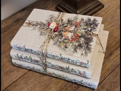 UPDATE! We updated video w/better audio. IOD Drop Cloth Christmas Book ...